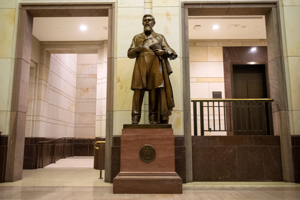 A statue of James Z. George, known as Mississippi’s ‘Great Commoner ...