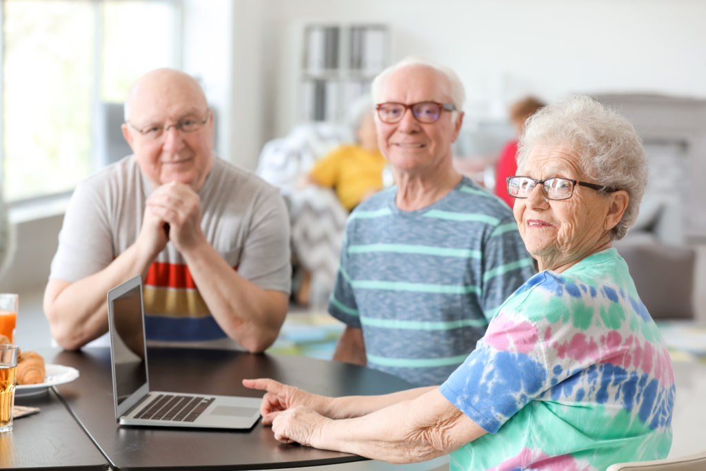 seniors-nursing-home with-computer - Point of View - Point of View
